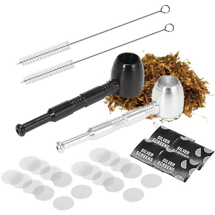 Mini Smoking Pipe, Metal Pipe, with 4 Cleaning Brushes and 20 Filters ...