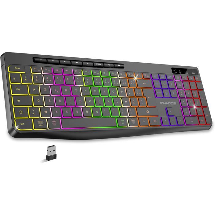 R Type, Clavier Sans Fil Silencieux Rechargeable, Touches Ergonomiques ...
