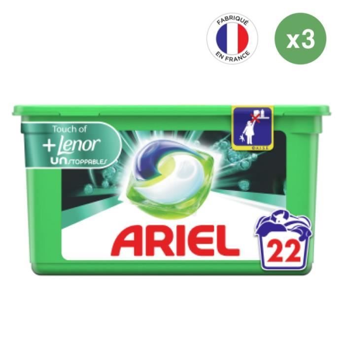3x22 Doses Lenor Unstoppables, Lessive En Capsules Ariel - Cdiscount ...