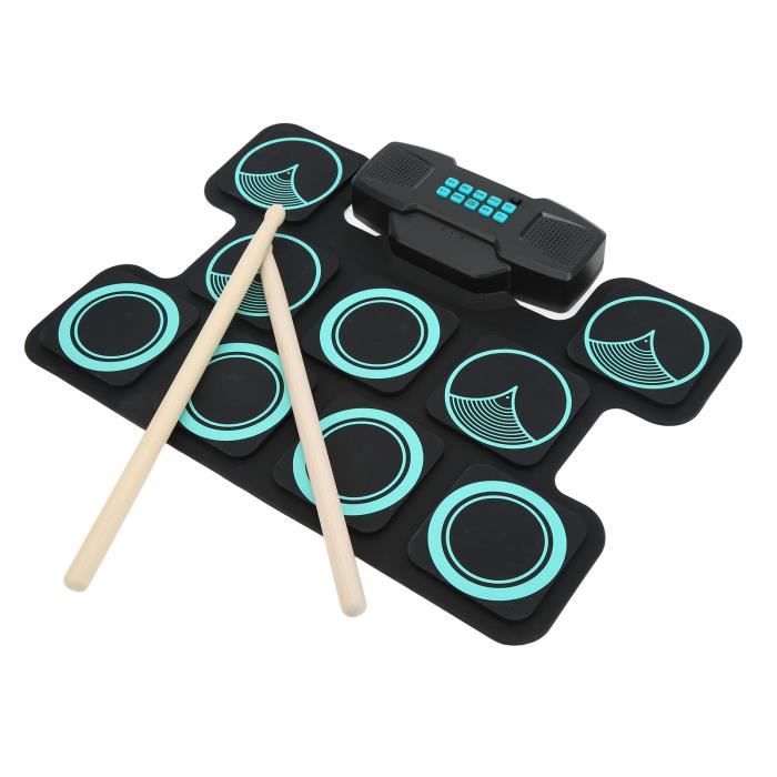 Ashata Roll Up Drum Set Roll Up Drum Practice Pad Double haut-parleurs ...
