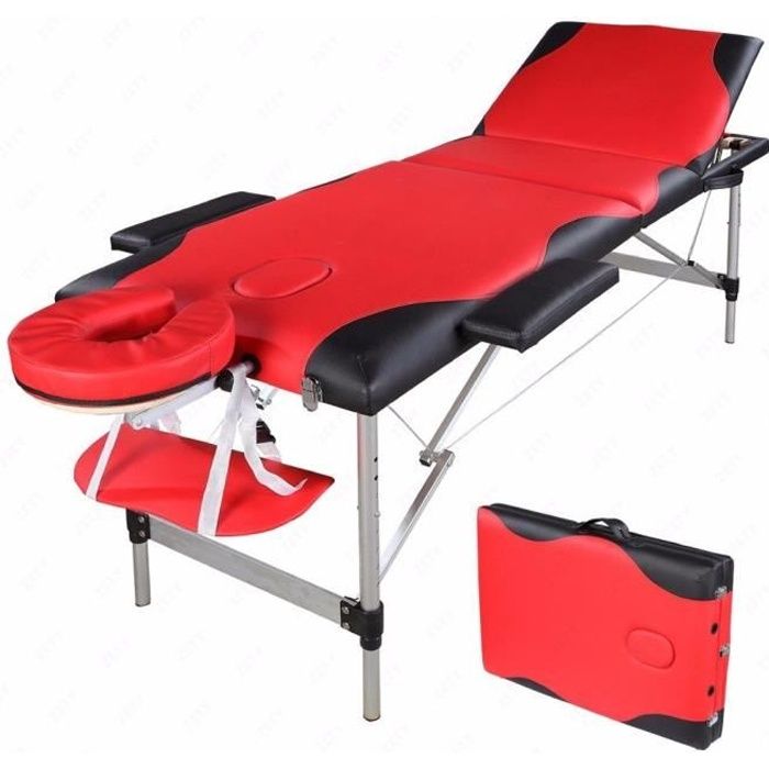 Table De Massage Pliante En Aluminium Lit De Massage Portable 3 Zones