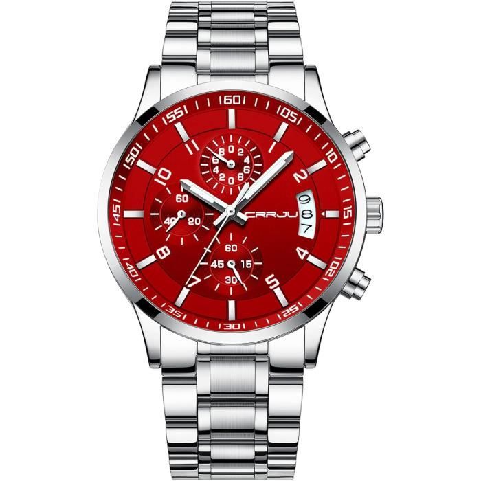 Montre Chronographe Étanche En Acier Inoxydable Avec Date Et Bracelet ...