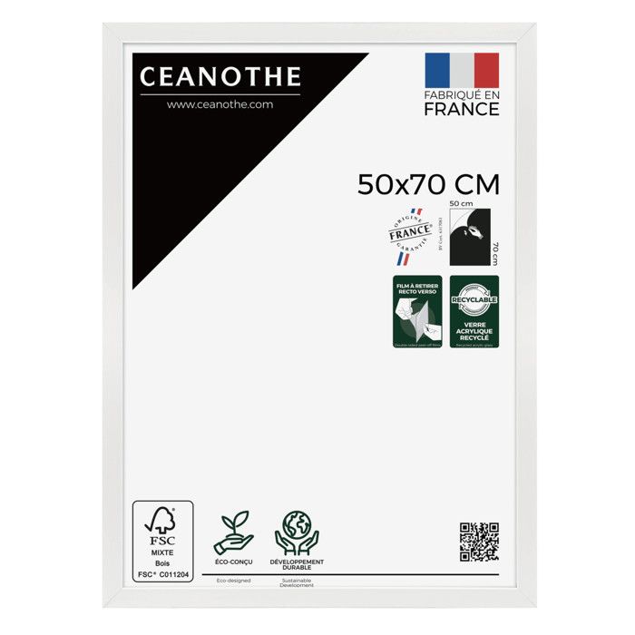 Cadre Photo 50x70 cm CEANOTHE - Blanc ETERNEL - Cdiscount Maison