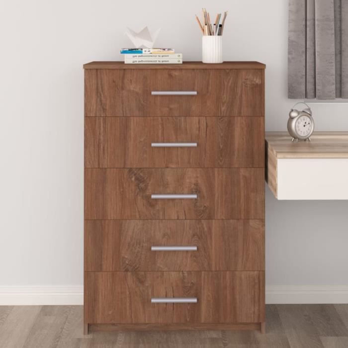 Commode Chêne marron 71x35x108 cm Aggloméré - DIO7380739324756 ...