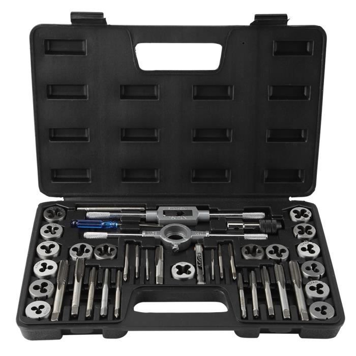 EJ.life jeu d'outils de taraudage Ensemble de tarauds et de matrices d'écrou à vis M3-M12 40 ...