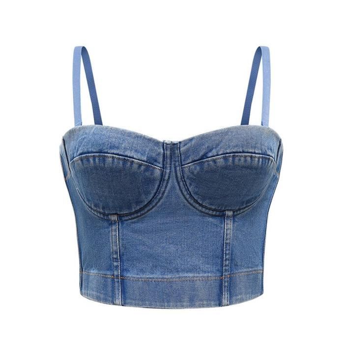 Bustier femme,IRENE TINNIE Nouveauté Bleu Soirée Hauts Fête Sans ...