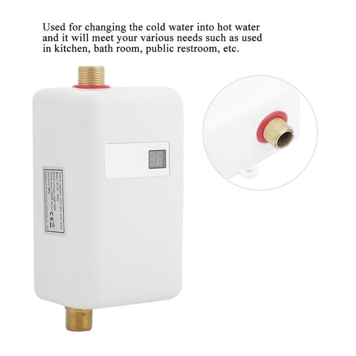 Chauffe-eau électrique instantané - QQMORA - 3800W - Affichage LCD - Installation murale ...