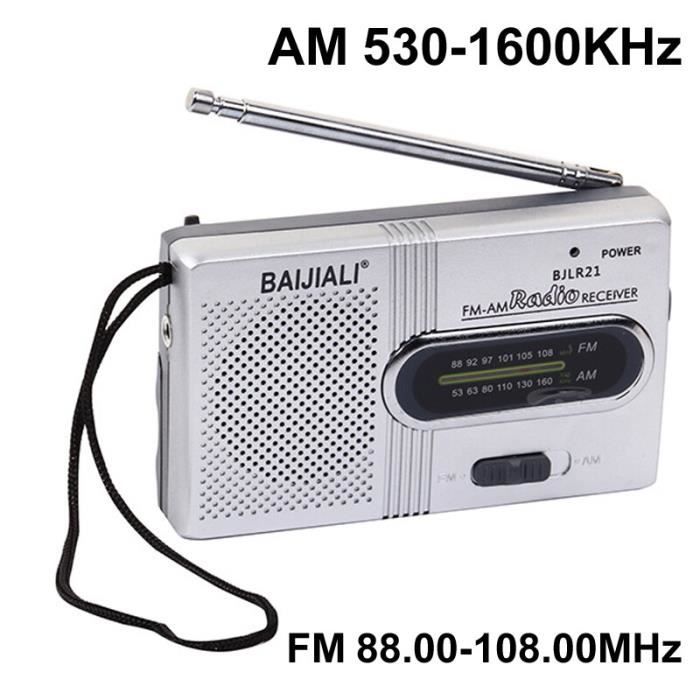 Radio de poche portable avec antenne télescopique,AM 530-1600KHz,FM 88. ...