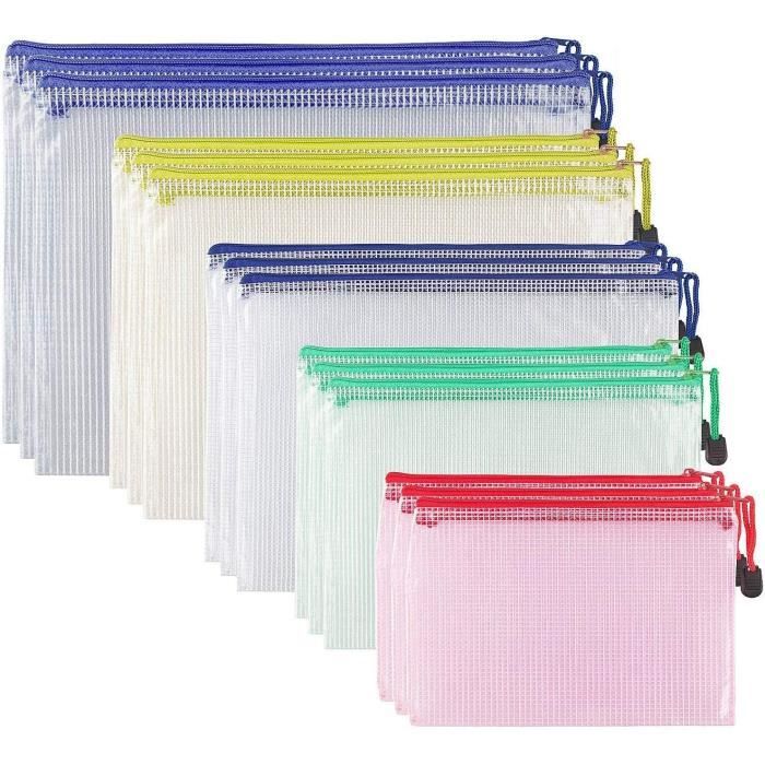 STARVAST 15Pcs Pochette Plastique Transparente, Pochette Fermeture ...