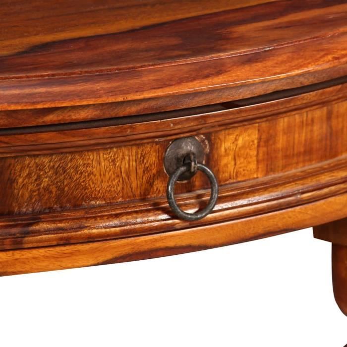 Table console en bois de Sesham massif - VINGVO - Demi-ronde - Laqué ...
