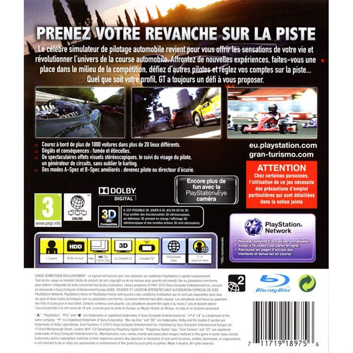 Gran Turismo 5 3D / jeu console PS3 - Cdiscount Jeux vidéo