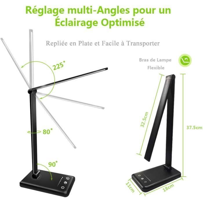 Lampe de Bureau Lampe de Bureau LED 52 LED Flexible USB Rechargeables ...