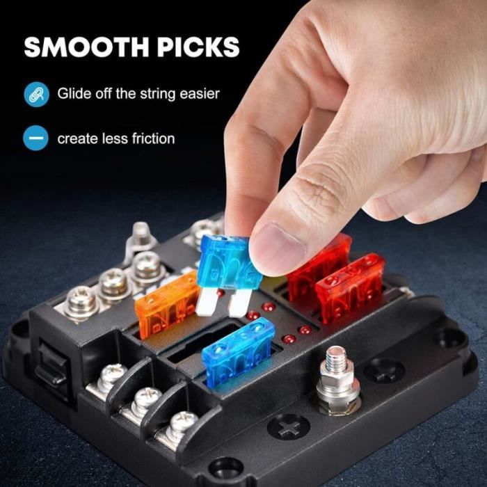 Boîte à fusibles 12V 6 voies, avec 10 fusibles, voyants LED et ...