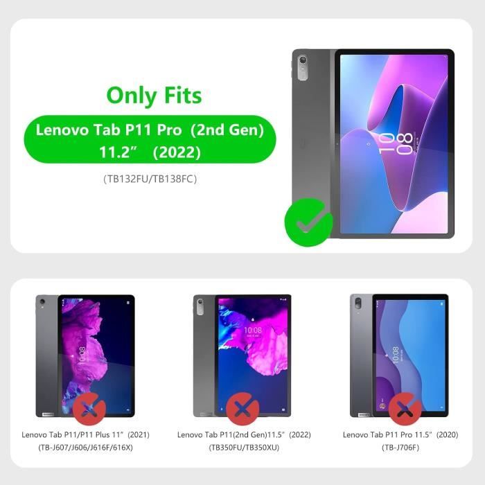 Coque Pour Lenovo Tab P11 Pro 2Nd 2022 11.2 Pouces Tb132Fu-Tb138Fc ...