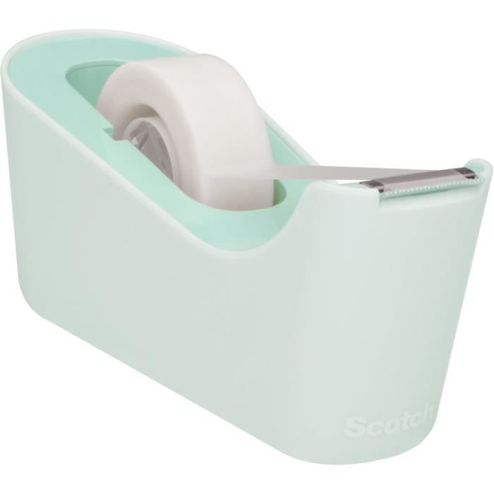 SCOTCH Dévidoir C18M Vert menthe + 1 rouleau de ruban Magic - 19 mm x ...