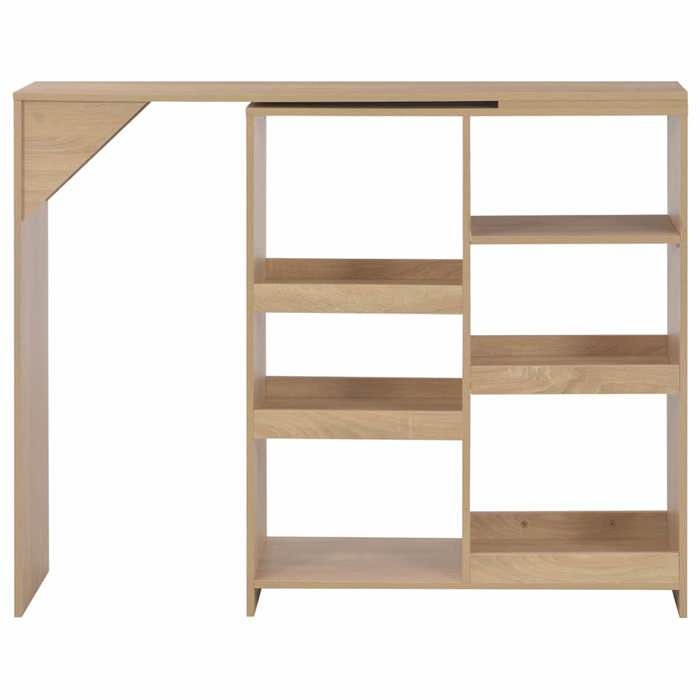 VidaXL Table de bar avec tablette amovible Chêne 138x39x110 cm 280224 ...