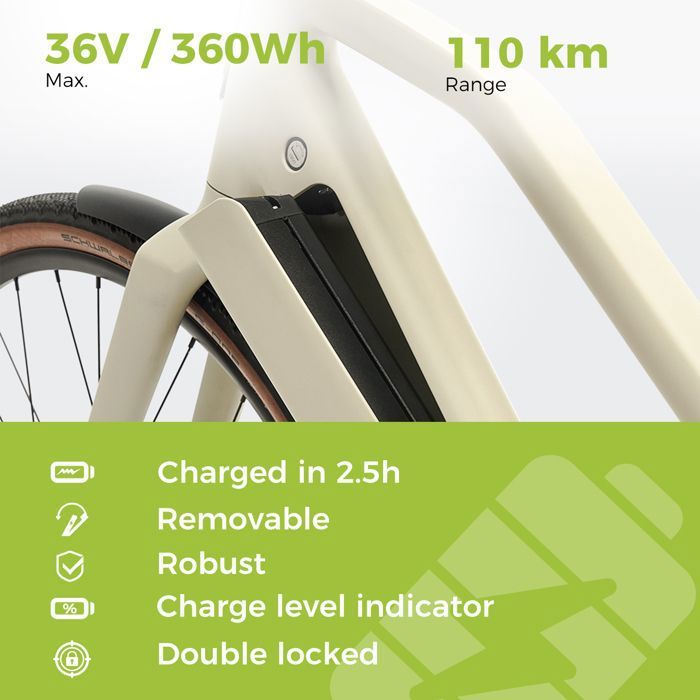 DERUIZ Vélo électrique 28" 250W, Batterie Amovible 36V10Ah, Autonomie ...