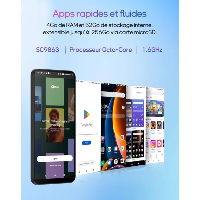 Smartphone invens Note TK01 Android débloqué 4G Double SIM Écran HD+ 6 ...