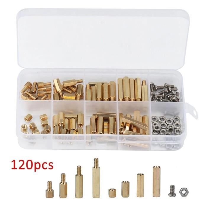 Shipenophy Kit d'entretoise M3 Kit d'entretoises M3 en laiton, 120 ...