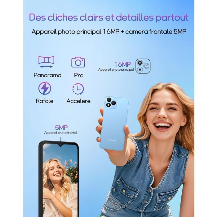 Smartphone invens Note TK01 Android débloqué 4G Double SIM Écran HD+ 6 ...