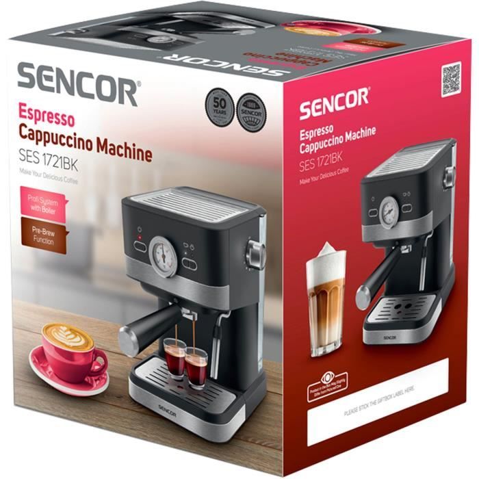 Machine à expresso - SENCOR - SES 1721BK - 1050 W - 20 bars - Noir ...