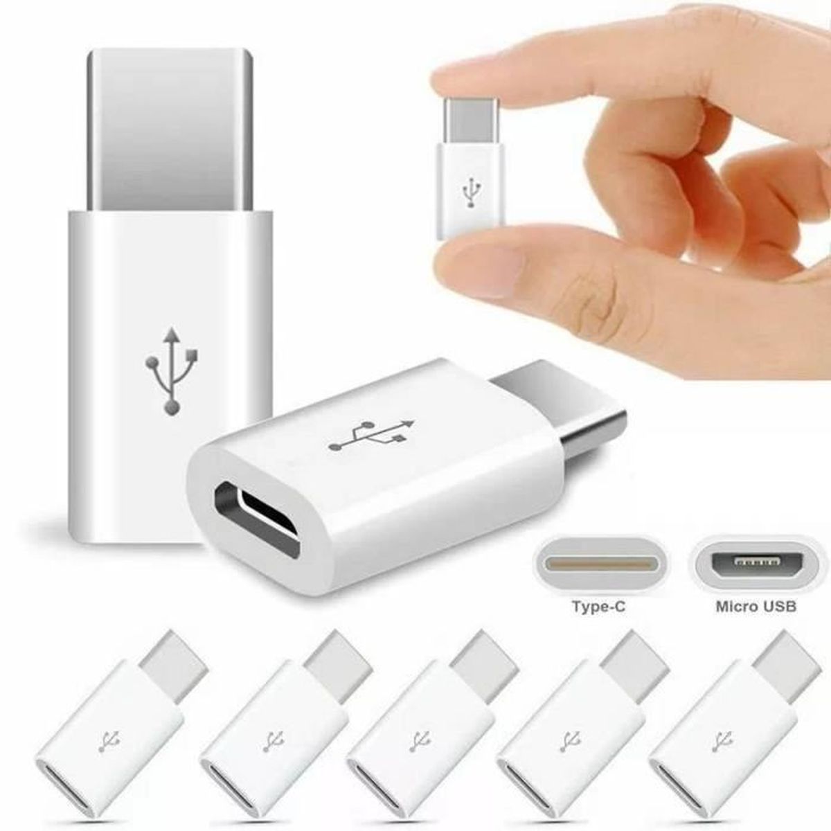 [KingProShop] Adaptateur micro usb vers usb type C [Lot de 2 pcs + 1 ...
