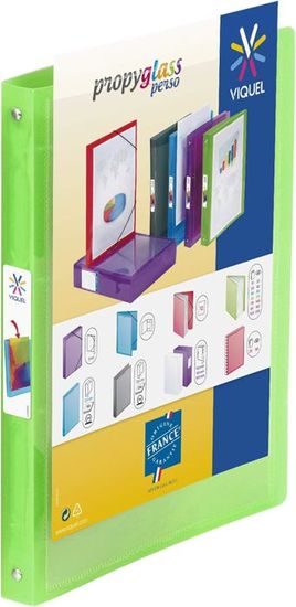 Classeur souple a4 personnalisable 4 anneaux Dos 2.5cm Vert translucide ...