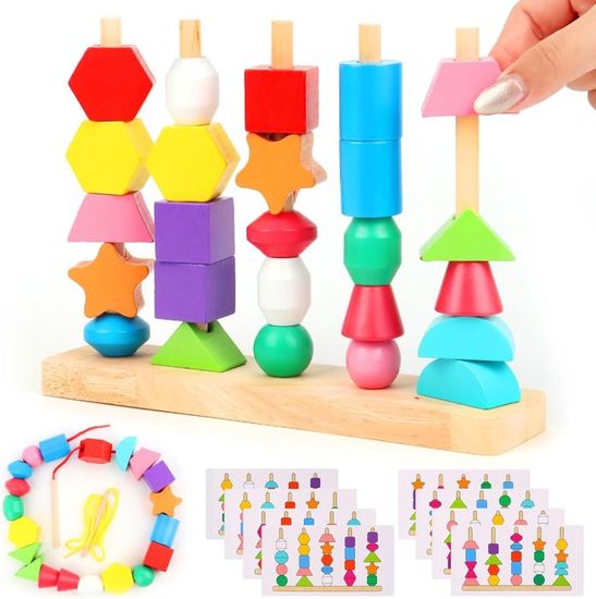 Jouets Montessori En Bois,2 En 1 Montessori Jouet 3 4 5 Ans Jeux De ...
