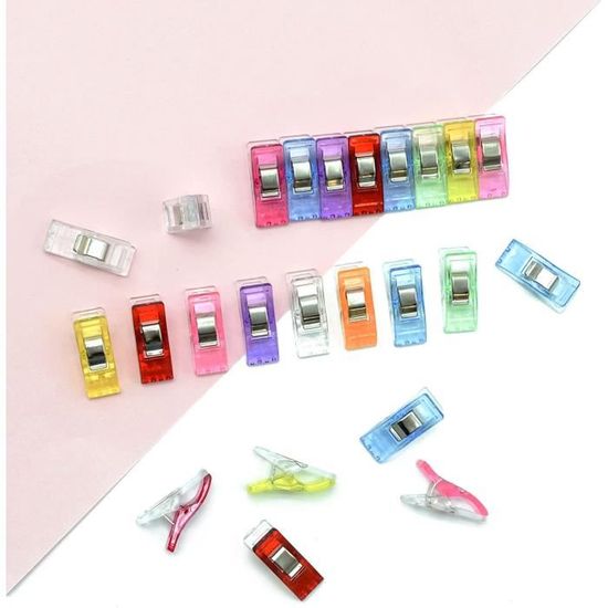 50 clips de couture en plastique ABS et acier inoxydable, petites ...