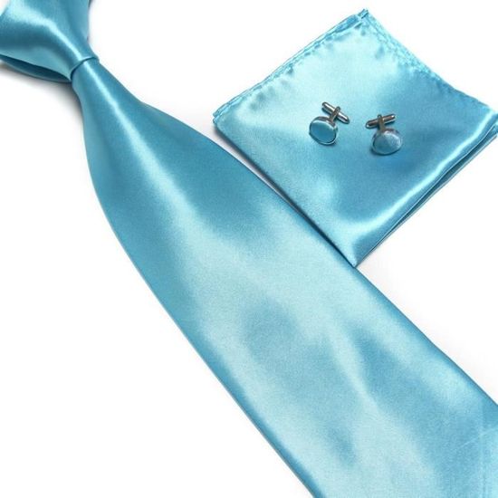 Cravate Satinée Brillante - Marque - Modèle - Bleu - Turquoise - Soie ...