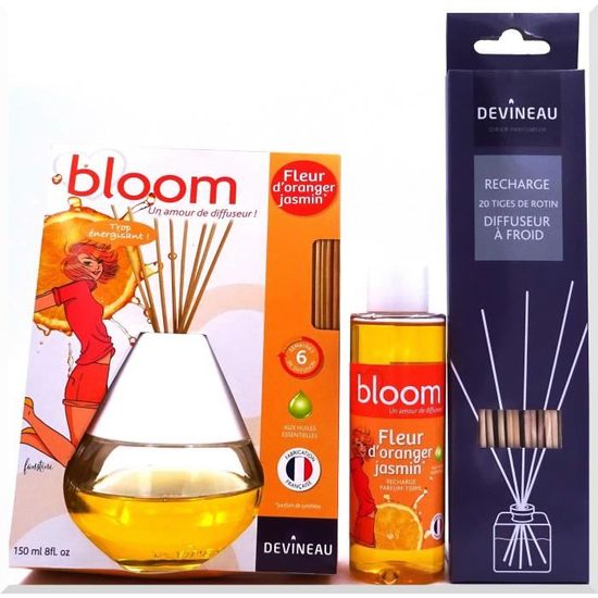 DEVINEAU Diffuseur de parfum à froid Bloom - 150 ml - Fleur d'Oranger ...