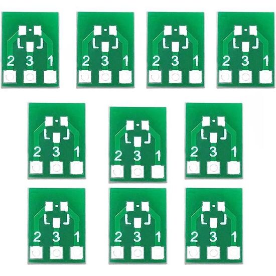 Lot De 100 Adaptateurs Sot23 Sot23-3 Turn Sip3 Double Smd Tournant Vers ...