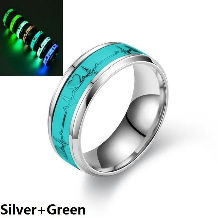 Bague fluorescente en forme de cœur pour Couples,bijou de doigt,brille ...