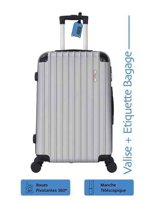 Valise Moyenne - ADC - Swift - Rigide - 4 Roues 360° - 65L - Gris