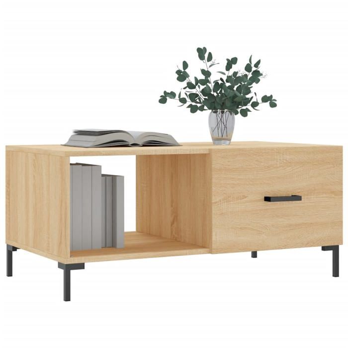 Table basse - BDM - chêne sonoma 90x50x40cm bois d'ingénierie ...