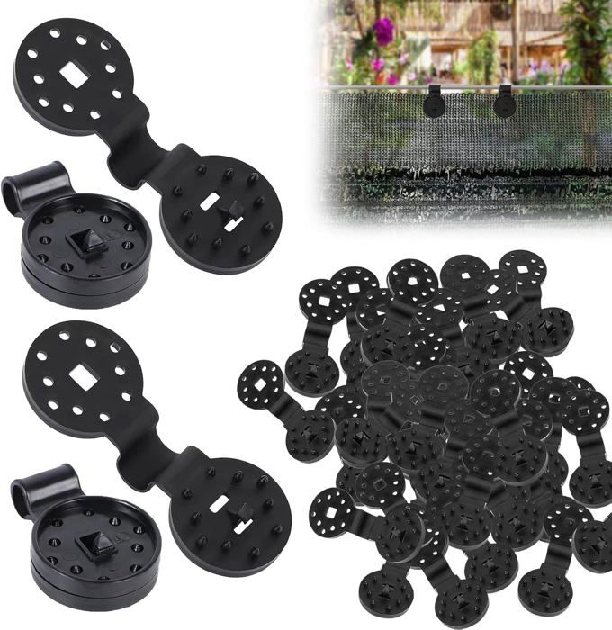 Attache Br Vue 100 Pièces,Clip Spécial Avec Œillet,Clips De Fixation Pour Bache Noir,Anti ...