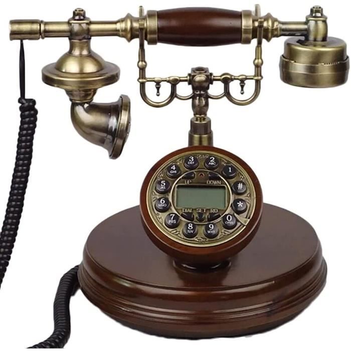 Téléphone Filaire Téléphone rétro en Bois Massif Style européen Accueil ...