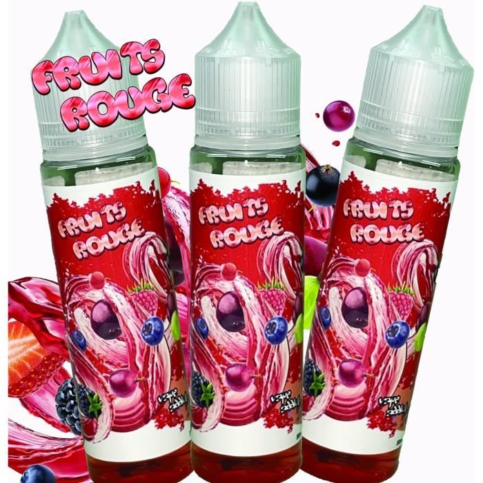 Lot de 3 eliquide fruit rouge 50-50 (50ML DANS UNE FIOLE DE 75ML) 100% ...
