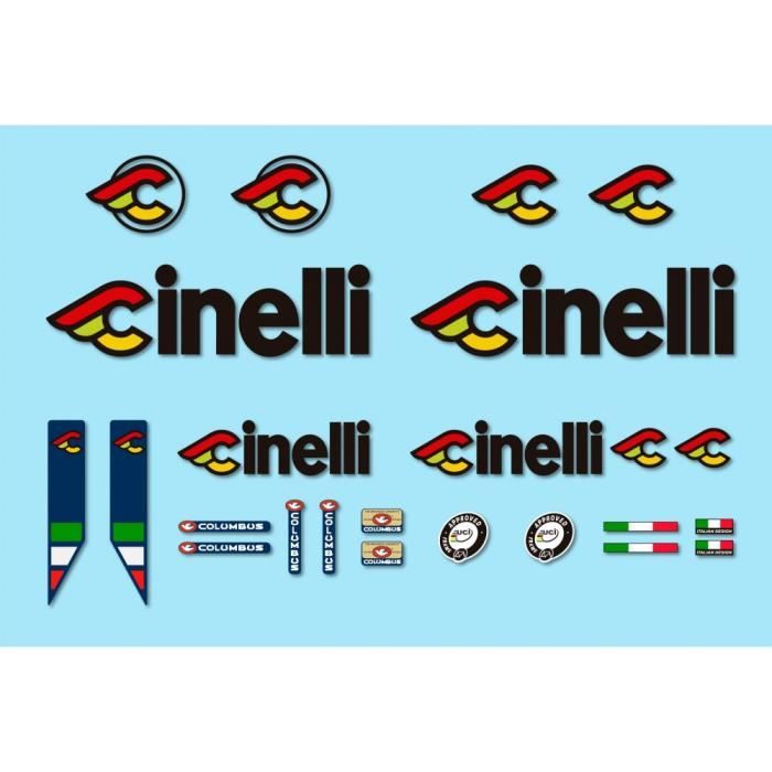 Cinelli Columbus UCI Original Noir Vélo Cadre Autocollants compatible ...