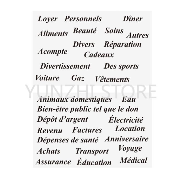 Autocollant - Carnet De Travail Pour Budget En Cuir Pu A6, Organiseur ...