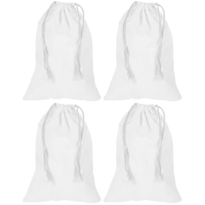 4 pcs Sac à cordon blanc avec sac de rangement DIY peinture Pochette ...