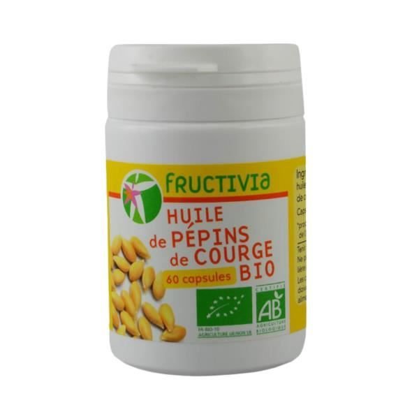 Huile de pépins de courge Bio 60 capsules de 500 mg - 0.075kg ...