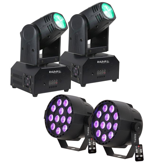 PACK DJ LIGHT avec 2 LYRES LMH250-RC + 2 PARLED 12X3W DMX - PA SONO DJ ...