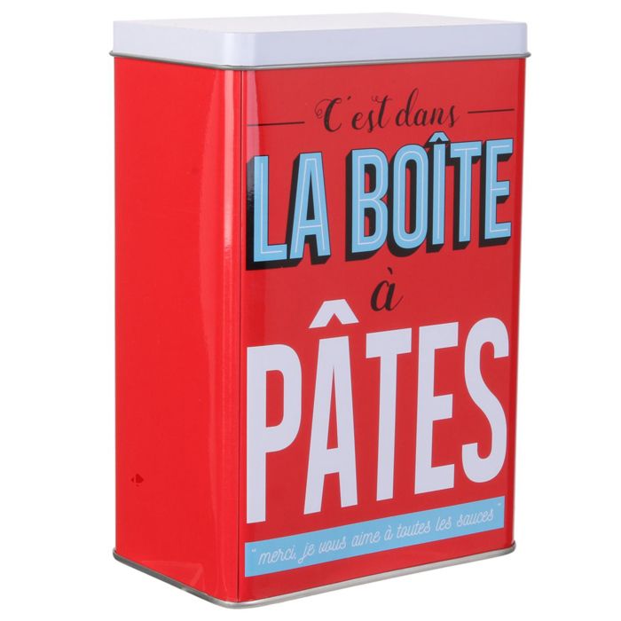 Petite boîte métal LA BOITE A Pâtes rouge - Cdiscount Maison