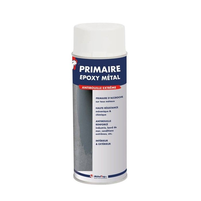 Primaire Epoxy - METALTOP - 9010 - Blanc pur - 0,4 L - Finition Mat ...