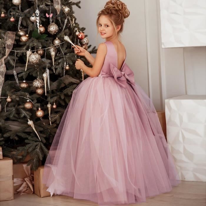Robe fille - Nouveau style - Tissu satiné - Grand ourlet - Confortable ...