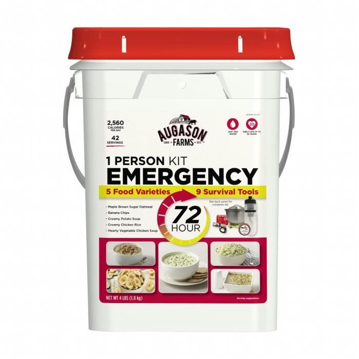 Vtc 72 heures 1 personne Kit d'urgence alimentaire de stockage avec ...