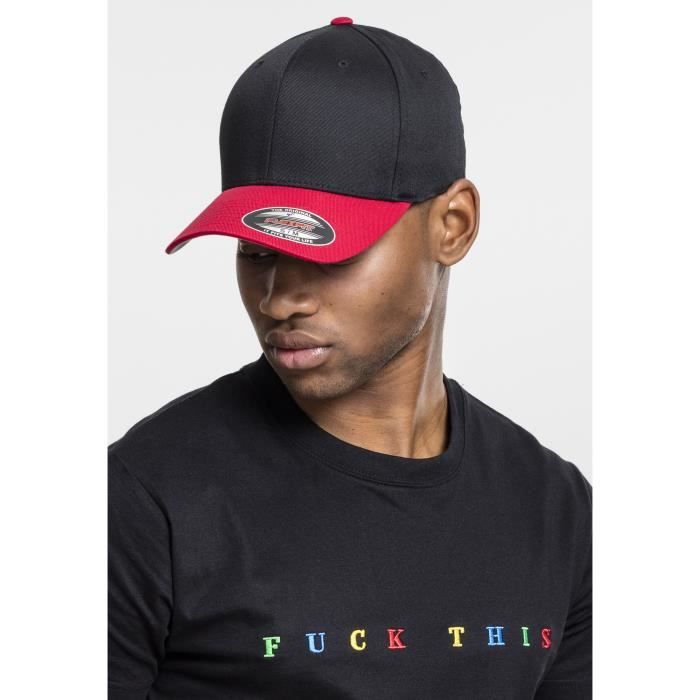 Casquette Flexfit wooly combed 2-tone Noir/rouge - Cdiscount Prêt-à-Porter