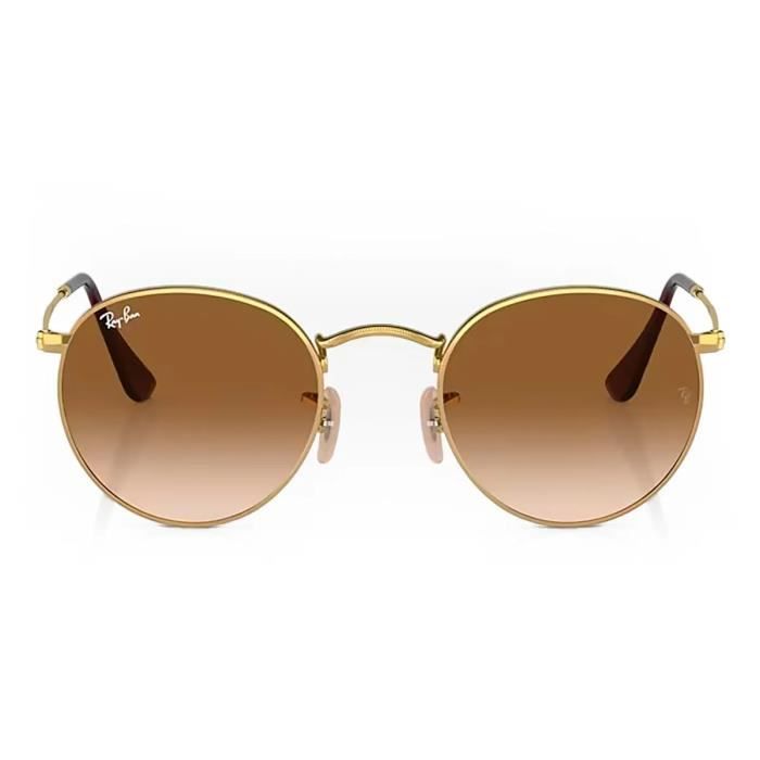 Lunettes de soleil femme Ray-Ban - Ronde en métal - Verres gris ...