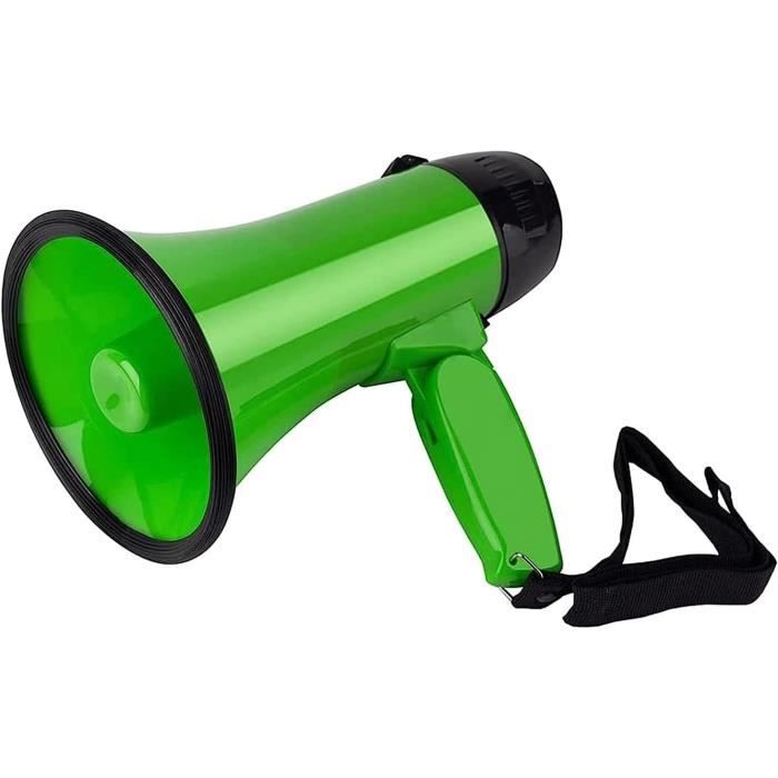Mégaphone à Main 25 Watts avec Sirène Intégrée - SSS - Couleur Vert ...